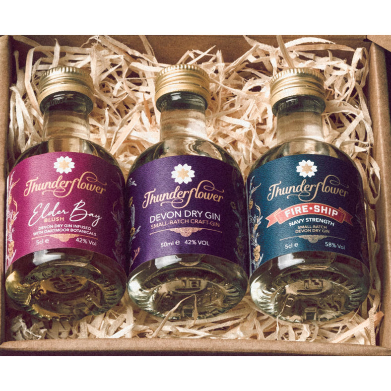 Thunderflower Gin Gift Pack 3 x 5cl – The Wine Box